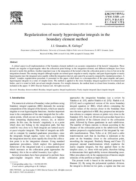 Pdf Regularization Of Nearly Hypersingular Integrals In The Boundary Element Method