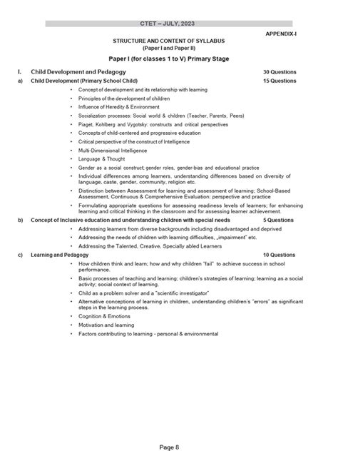 Ctet 2023 Syllabus Pdf Learning Reading Comprehension