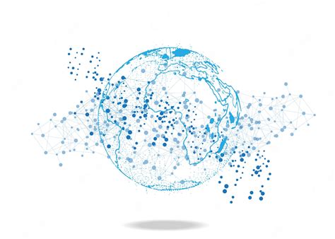 글로벌 네트워크 연결 프리미엄 벡터