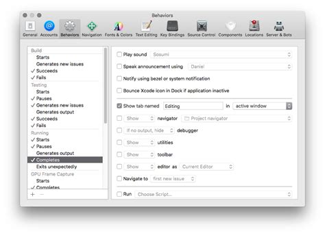 Xcode Behaviours Graeme Read