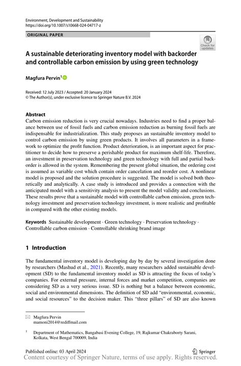 A Sustainable Deteriorating Inventory Model With Backorder And Controllable Carbon Emission By