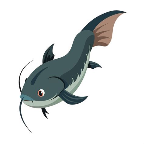 Peixe Gato Em Fundo Branco Vetor Premium