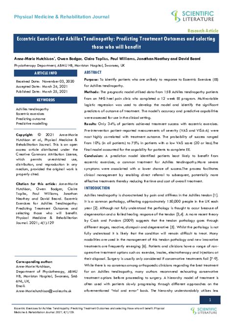 Pdf Eccentric Exercises For Achilles Tendinopathy Predicting