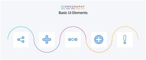 Basic Ui Elements Blue 5 Icon Pack Including Danger Medical Chat
