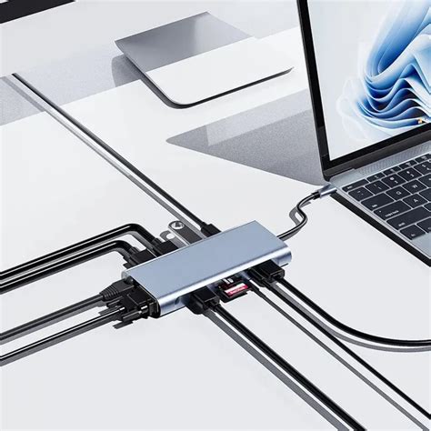 CHNGXJC Multi Port Docking Station With Gigabit Ethernet Port And 11 In 1 Type C USB 3 0 Hub