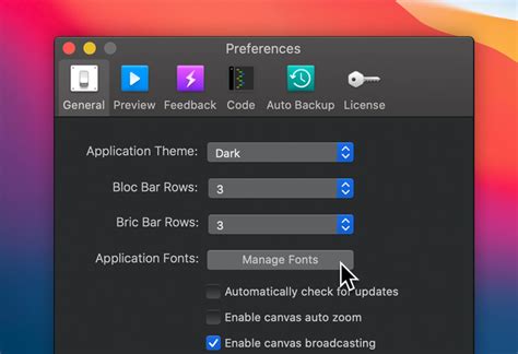 Font Manager Blocs User Documents