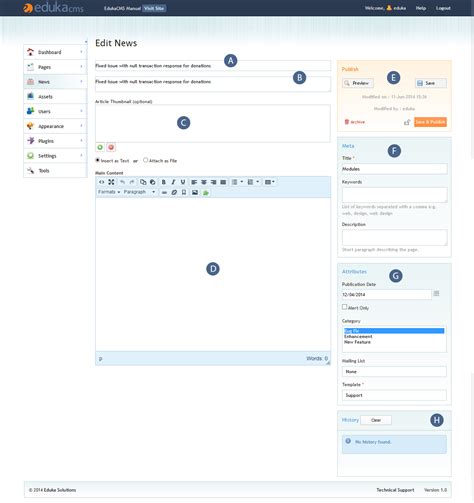Edit News EdukaCMS Manual