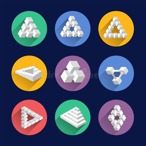 Optical Illusion Symbols Stock Vector Illustration Of Multicolored 45634215