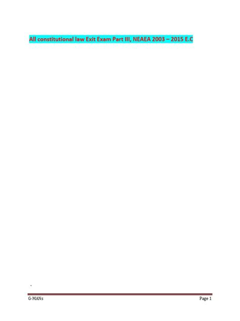 Ethiopian Constitutional Law Exam Pdf Constitution Federation