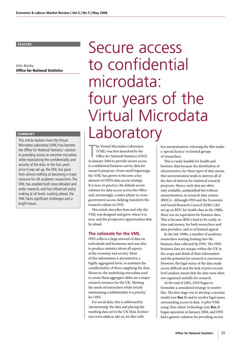 pdf secure access to confidential microdata four years of the