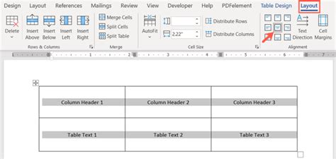 How To Center Text In A Microsoft Word Table