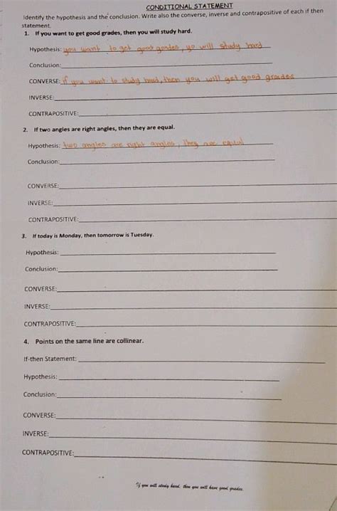 Conditional Statementidentify The Hypothesis Studyx