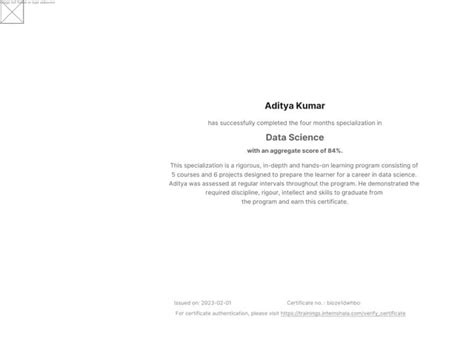 Data Science Certificate Of Graduationpdf