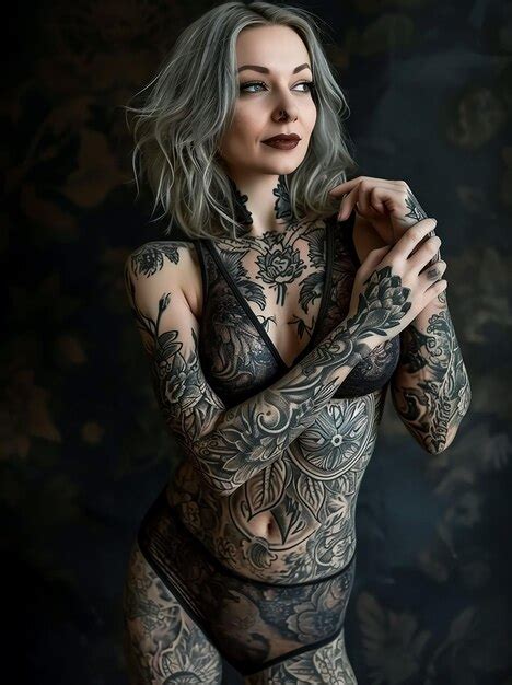 Premium Photo Hot Sexy Tattoo Girl In Fashion Style Photo Session