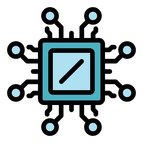 Computer Processor Icon Vector Flat Vector Art At Vecteezy