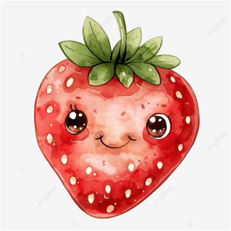귀여운 딸기 귀엽다 만화 과일 Png 일러스트 및 이미지 에 대한 무료 다운로드 Pngtree