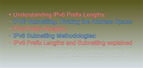 IPv6 Prefix Lengths And Subnetting CCNA TUTORIALS