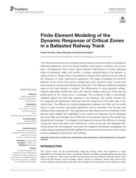 Pdf Finite Element Modeling Of The Dynamic Response Of Critical Zones