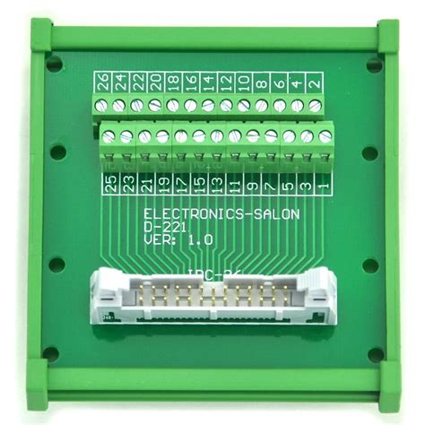 Electronics Salon Idc 26 Din Rail Mounted Interface Module Breakout Board Terminal Block