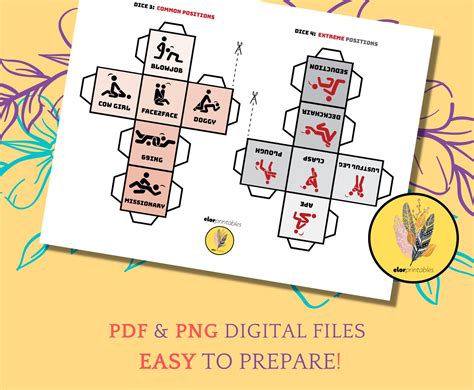 Erotic Sex Dice Game Printable Adult Game Kinky Bedroom Game Naughty Love Dice For Couples