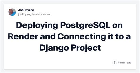 Joel Inyang On Linkedin Deploying Postgresql On Render And Connecting