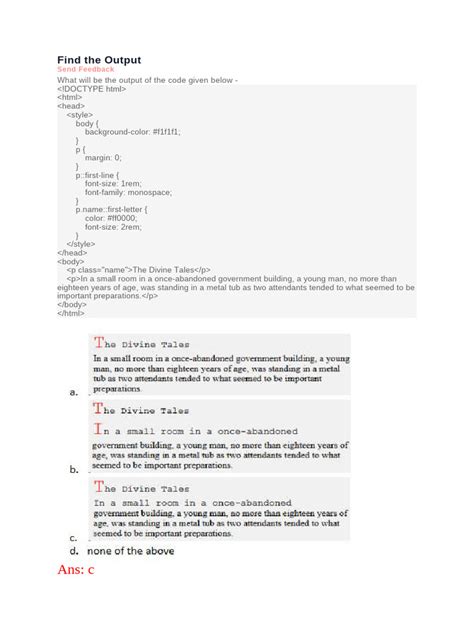 18 Find The Output Pdf