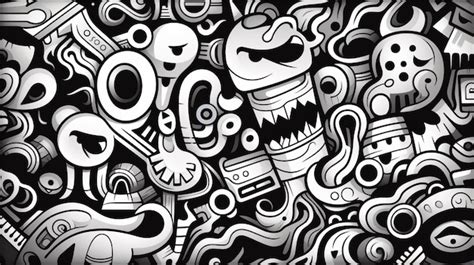 Свободный векторный черно белый рисунок Премиум Ai сгенерированный вектор