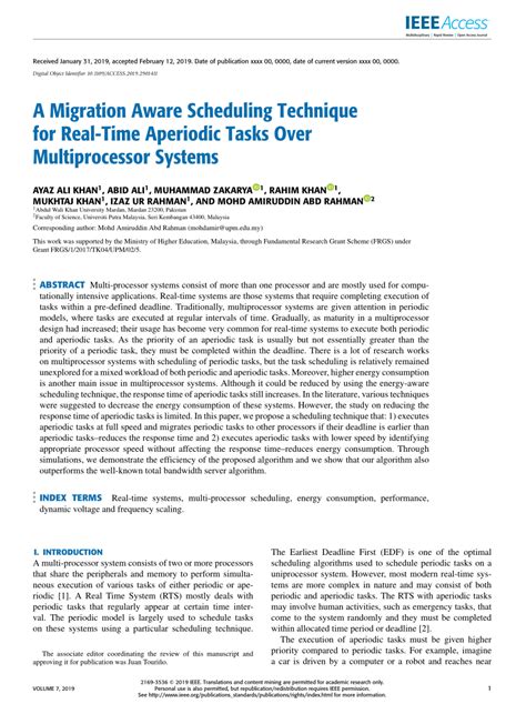 Pdf A Migration Aware Scheduling Technique For Real Time Aperiodic