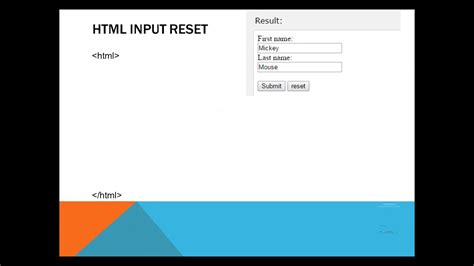 Html ตอนที่ 55 Input Type Reset Youtube