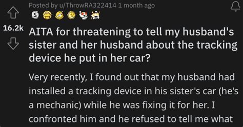 She Wants To Tell Her Husbands Sister About The Tracking Device On Her