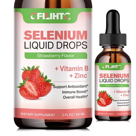 Selenium Liquid Drops 200mcg Liquid Selenium Supplement With Vitamin B Complex And Zinc