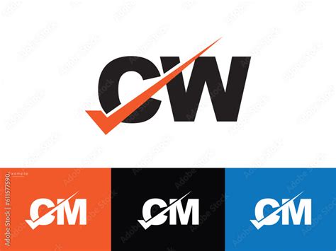 Initial Business Cw Wc Logo Letter And Check Mark Symbol 素材庫向量圖 Adobe Stock