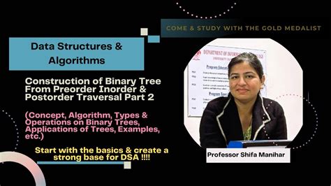 Lecture 68 Construction Of Binary Tree From Preorder Inorder And Postorder Traversal Part 2 Dsa