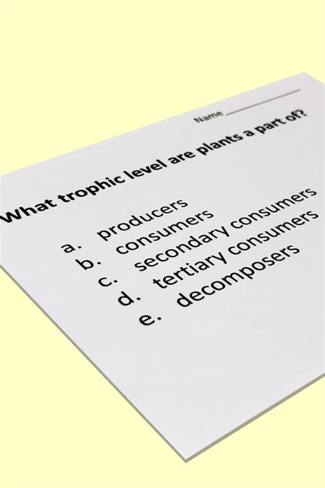 Ecosystems And Food Webs Exit Tickets