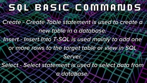 Basic Sql Commandspptx Databases Computer Software And Applications