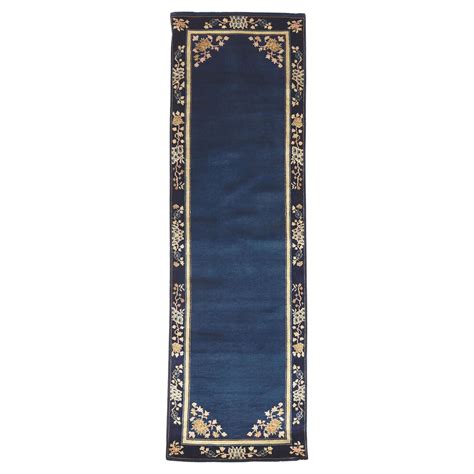 Blue Chinese Art Deco Style Runner Chinoiserie Chic Meets Modern Luxe