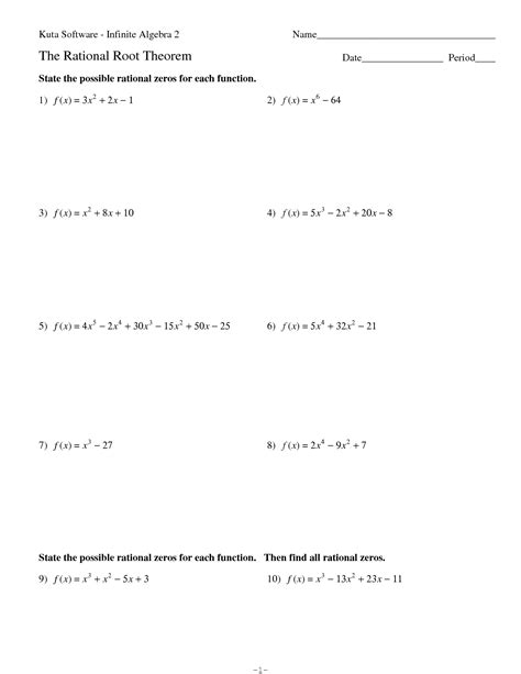 SOLUTION Rational Root Theorem Studypool