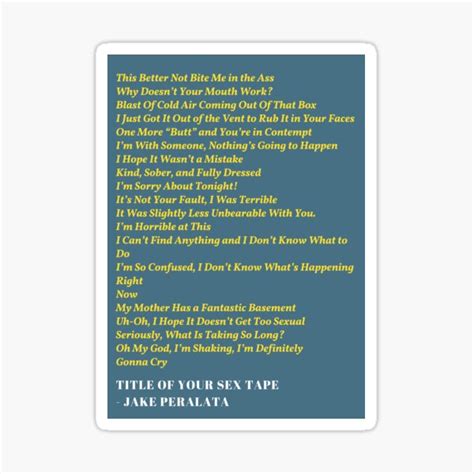 B Title Of Your Sex Tape Sticker For Sale By Ottereggs Redbubble