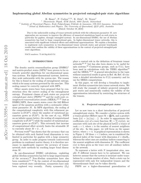 Pdf Implementing Global Abelian Symmetries In Projected Entangled Pair State Algorithms