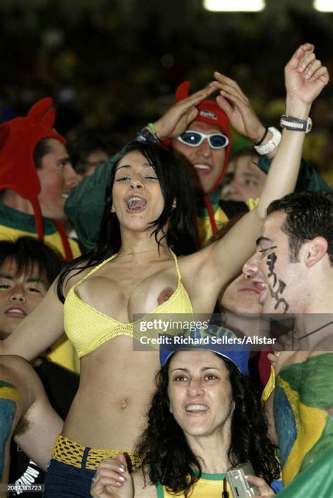 Brazilian Fans At The Fifa World Cup Finals 2002 Semi Final Match