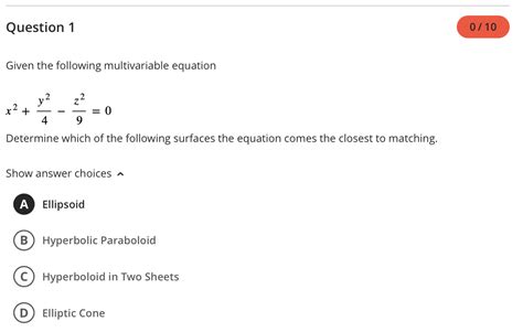 Solved Given The Following Multivariable Equation