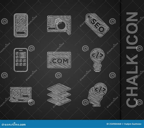 Set UI Or UX Design Layers Front End Development Mobile Apps SEO Optimization And Icon