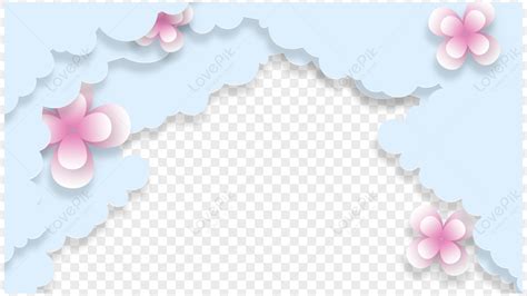 종이 컷 구름 꽃 테두리 일러스트창의성종이 절단 Png 일러스트 무료 다운로드 Lovepik