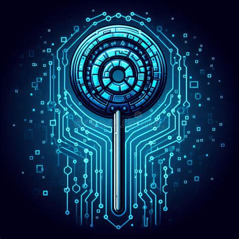 Abstract Blue Digital Key Visualization Stock Illustration