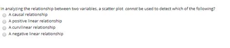 Solved In Analyzing The Relationship Between Two Variables