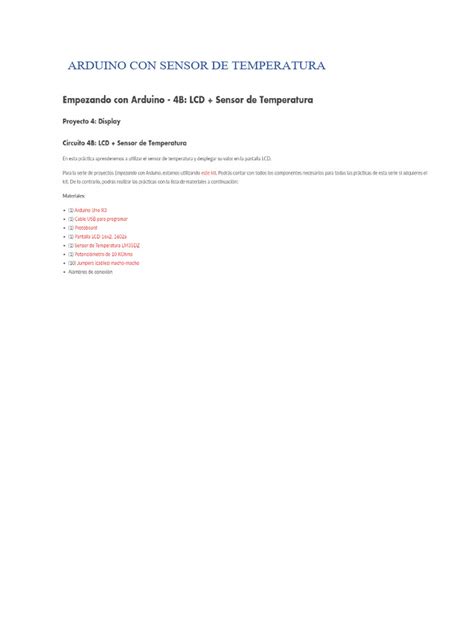 Arduino Con Sensor De Temperatura Pdf