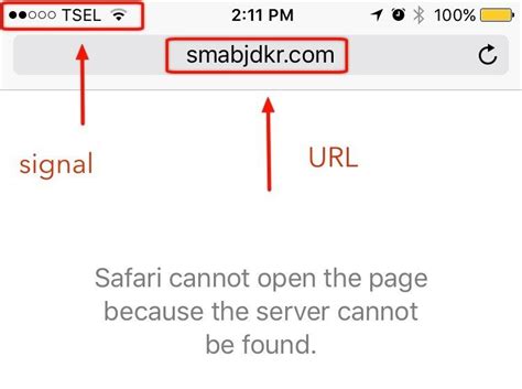 how to fix safari can t open the page can t find the server error message