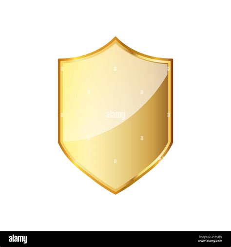 Golden Shield Icon Vector Illustration Golden Shield Isolated On White Background Stock Vector