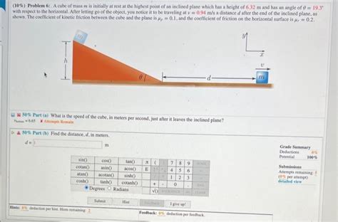 solved 10 problem 6 a cube of mass m is initially at