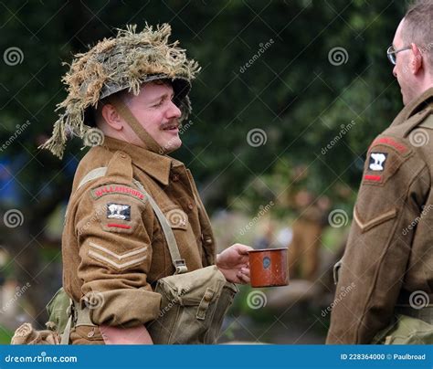 World War Two Dressed Soldiers In British Infantry Uniform Editorial